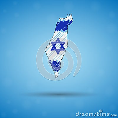 Scribble Map Of Israel. Sketch Country Map For Infographic, Brochures ...