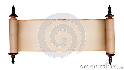 Vintage Paper Scroll Isolated on White Stock Photo - Image of crumpled ...