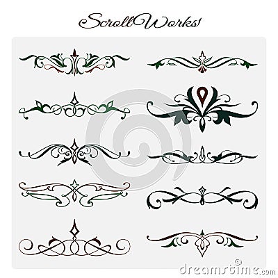 Scroll Works Design, Ornamental Decorative Element Stock Photo - Image ...
