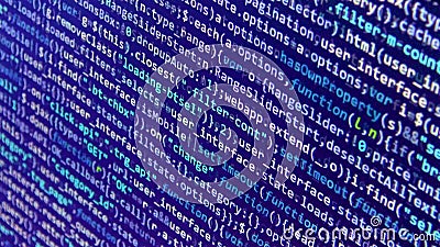 Scrolling Motion Dynamic Move on Notebook Display. Lots of Digits and ...