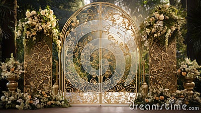 Scrollwork Gold Gates Royalty-Free Cartoon | CartoonDealer.com #340032170
