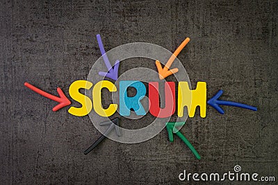 Scrum Master Method For Agile Software Development Concept, Multi Color ...