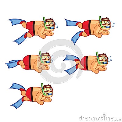 Scuba Diver Boy Animation Sprite Stock Image | CartoonDealer.com #50415805