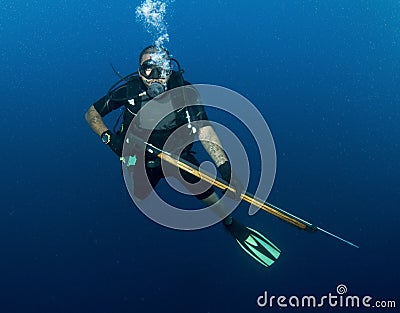 Scuba Diver With Spear Gun Stock Photo - Image: 13546490