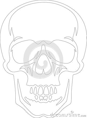 Scull Outline Silhouette Generative Ai Vector Illustration ...