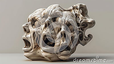 A Sculpture Melting Into Grotesque, Distorted Shapes, Ai Generated ...