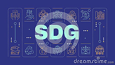 SDG Blue Word Concept Cartoon Vector | CartoonDealer.com #355168049