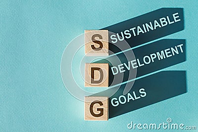 SDG Letters On Wooden Blocks. Sustainable Development Goals Concepts ...