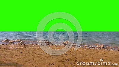 Sea and Beach on a Green Screen Background Stock Footage - Video of ...