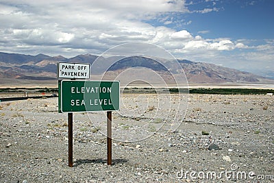 Elevation Sea Level Sign stock image. Image of california - 25569121