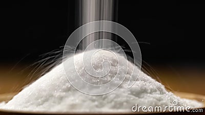 Sea salt fall on the pile. stock footage. Video of chloride - 209500200