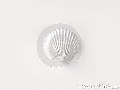Sea Shell On Gray Minimal Style Background. Travel Concept. 3D Model ...