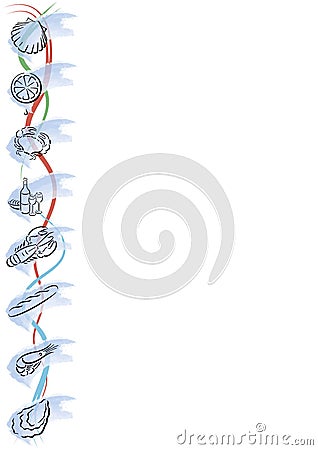 Seafood Border Vector Illustration | CartoonDealer.com #6276956