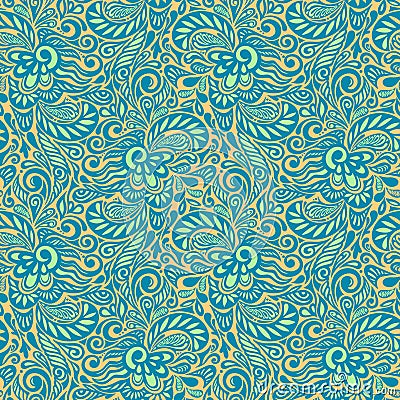 Seamless Abstract Curly Floral Pattern Stock Images - Image: 25330294