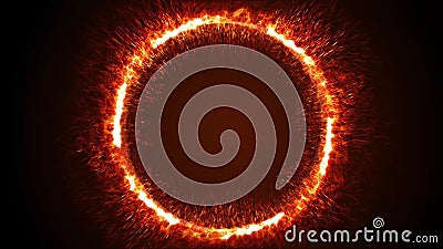 Seamless Animation of Abstract Ring of Fire Flame Fireworks Burning ...