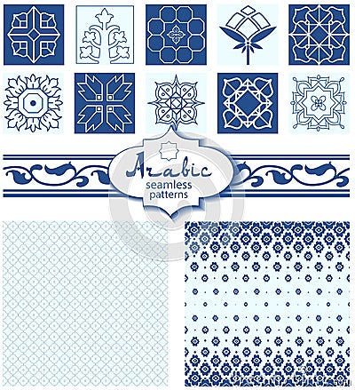 Seamless Arabic Backgrounds And Borders Cartoon Vector | CartoonDealer ...