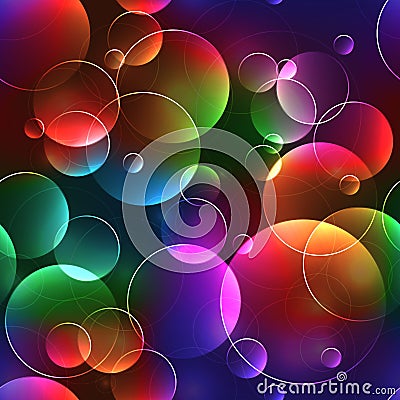 Seamless Background With Bubbles In Bright Neon Colors Cartoon Vector ...