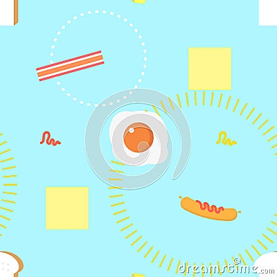 Seamless Bread Breakfast Repeat Pattern Cartoon Vector | CartoonDealer ...