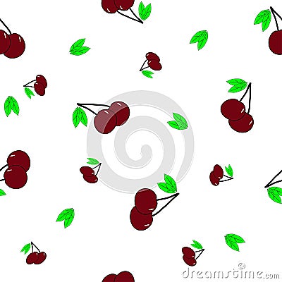 Seamless Cherry Texture Vector Illustration | CartoonDealer.com #99420632