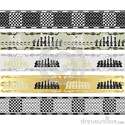 Seamless Chess Patterns Vector Illustration | CartoonDealer.com #34998286