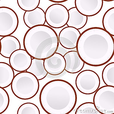 Seamless Coconut Vector Pattern. Minimalistic Food Background. Vitamins ...