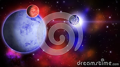 Cosmic scene. Loop. stock video. Video of moon, nebula - 124940633