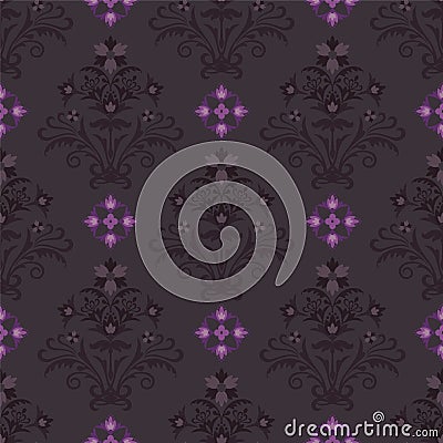 Seamless Dark Floral Wallpaper Stock Image - Image: 12999141