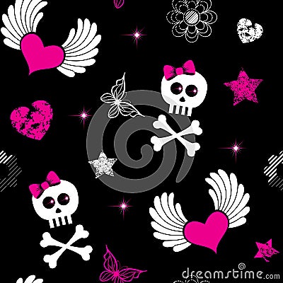 Seamless From Emo Symbols Stock Photos - Image: 7371093