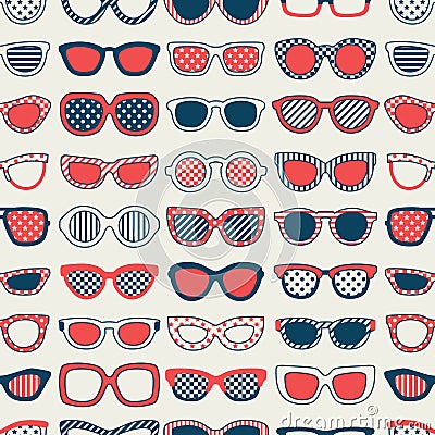 Seamless Fashion Eyeglasses Pattern Vector Illustration | CartoonDealer ...