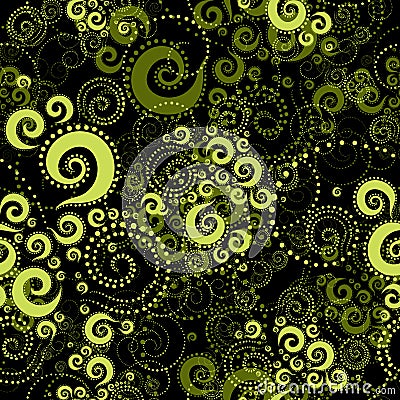 Seamless Green Abstarct Twirl Pattern Stock Images - Image: 13102904
