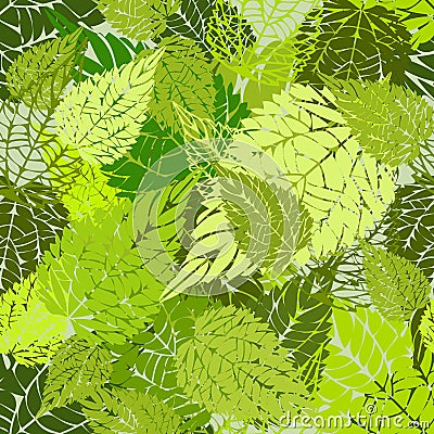 Seamless Green Leaves Background Cartoon Vector | CartoonDealer.com ...