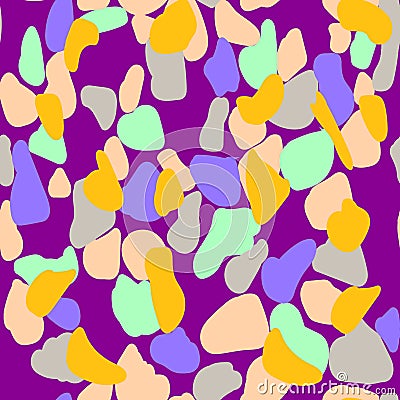 Seamless Hand Drawn Pattern With Colorful Spots And Stone Effect,purple ...