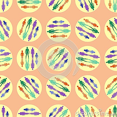 Seamless Human Silhouettes Template Figure Pattern Vector Illustration ...