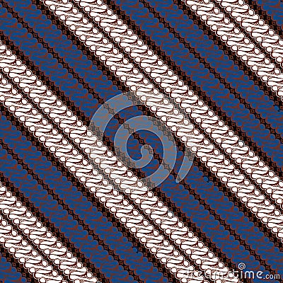 Seamless Indonesian Batik Parang Blue Variation Pattern Vector ...