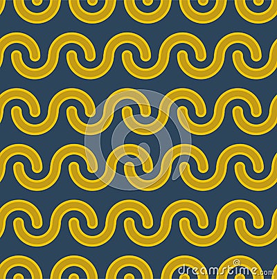 Seamless Interlocking Ess Shapes Blue And Gold Pattern Vector ...