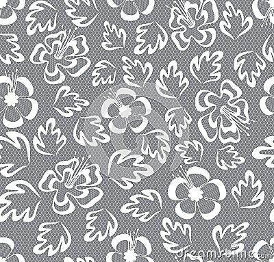 Seamless Lace Floral Pattern On Gray Background Royalty Free Stock ...