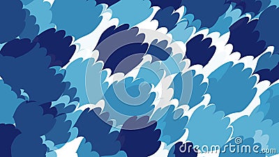 Seamless Loop Abstract Cartoon Comic Flat Ocean Wave Sea Pattern ...