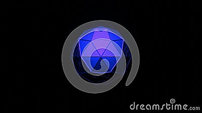 Seamless Loop Animation Blue Sphere Rotation on Black Background, VFX ...