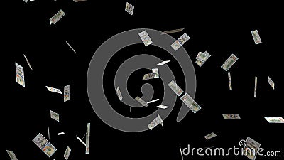 Seamless Loop Falling Raining Money 100 $ Bucks US Dollar Particle ...