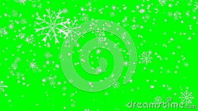 Seamless Loop, Falling Snowflakes on Green Screen. Chroma Key. 4k ...