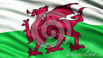 Wales Flag Seamless Loop. 3D Animation. Stock Video - Video of waving ...