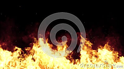 Seamless Loop of Roaring Fire on a Black Background Stock Video - Video ...