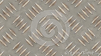 Seamless Metallic Diamond Plate Pattern Surface Loop. Dirty Steel Floor ...