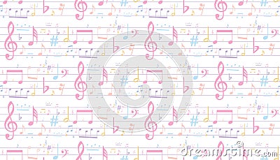 Seamless Musical Symbols And Marks Seamless Background With Musical ...