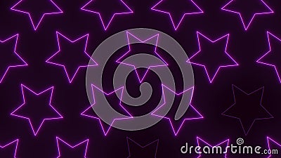 Seamless Neon Purple Stars Pattern in Rows on Black Gradient Stock ...