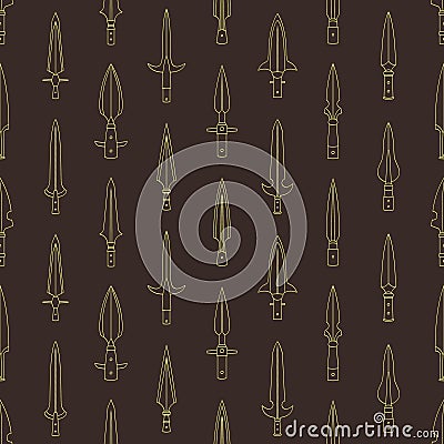 Seamless Pattern With Ancient Spearheads Vector Illustration | CartoonDealer.com #239270016