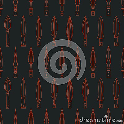 Seamless Pattern With Ancient Spearheads Vector Illustration | CartoonDealer.com #233847150