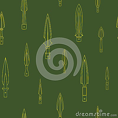 Seamless Pattern With Ancient Spearheads Cartoon Vector | CartoonDealer.com #233847155