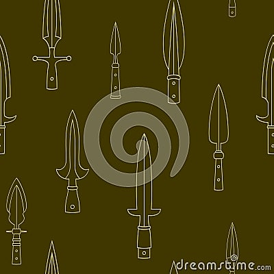 Seamless Pattern With Ancient Spearheads Cartoon Vector | CartoonDealer.com #234763465