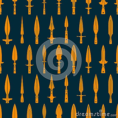 Seamless Pattern With Ancient Spearheads Vector Illustration | CartoonDealer.com #234781096